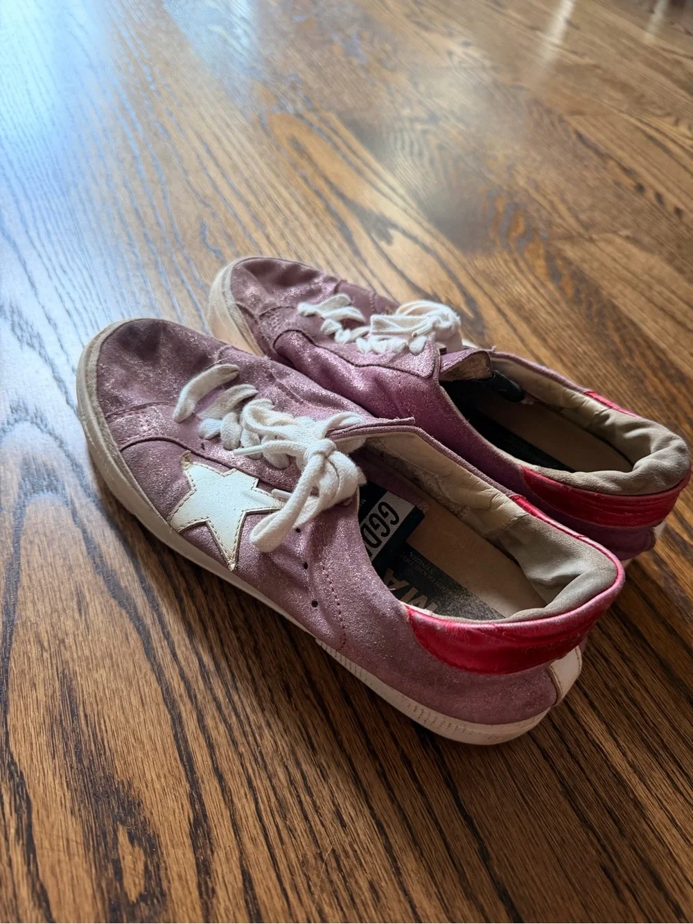 Golden Goose | Shoes | Golden Goose May Pink Glitter Superstar Sneakers ...